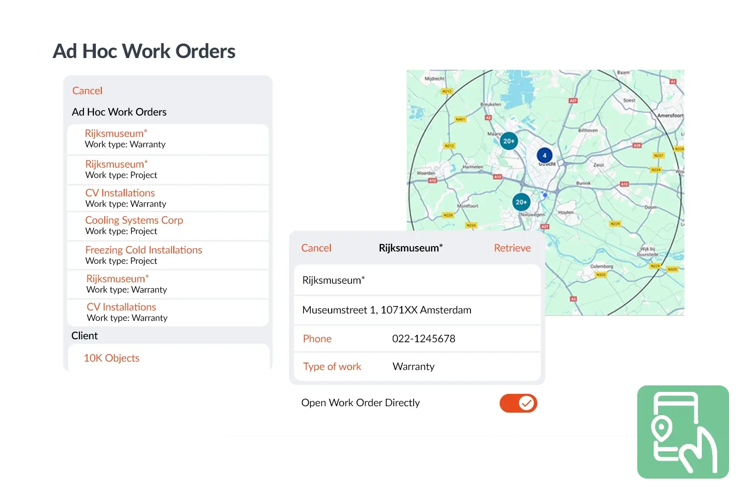 Ad-Hoc work order planning with OutSmart